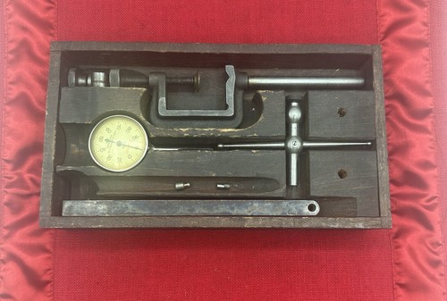 Vintage Starrett No. 196 Dial Indicator Set w/Accessories & Wood Case ...