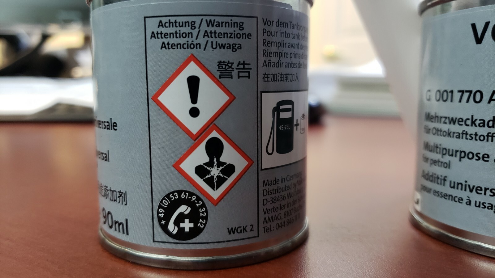 VW GROUP: Gas Fuel Additive 2X G001770A2 VW PORSCHE AUDI BENTLEY RR ...