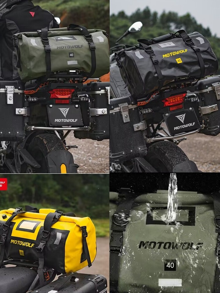 Motorcycle Waterproof Tail Bag Travel Outdoor Dry Luggage Roll Pack Bag ...
