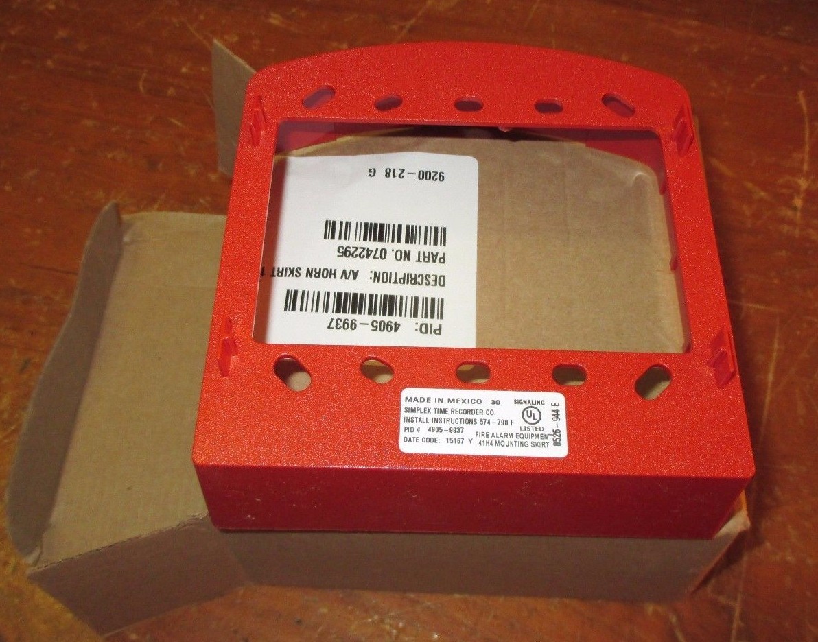SIMPLEX TRUEALERT A/V HORN SKIRT 1.5" RED 4905-9937, NIB MINT READY TO ...