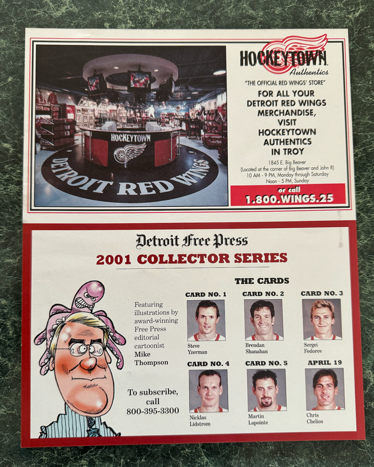 VINTAGE DETROIT RED WINGS COLLECTOR'S POSTER 8x10 - MARTIN LAPOINTE | eBay