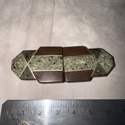 DECO celluloid over tin 2 part buckle - EXC cond 6.6 x 2.5cm | eBay