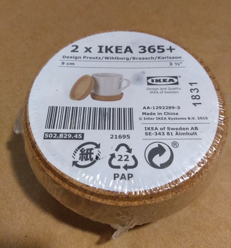 Ikea 365+ (2) Cork Coaster Catch all 3.5” Coffee Mug Holder New 9415729004214| eBay