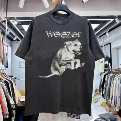 Weezer Raditude Dog T-shirt Black Graphic Short Sleeve Unisex Tshirt ...