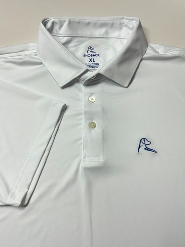 RHOBACK Golf Performance Mens Polo The Ball Boy Solid White sz XL | eBay