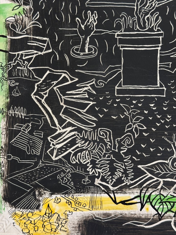 Vintage Drawing Jean Terles Surrealist Scratched Cardboard 1940 De ...