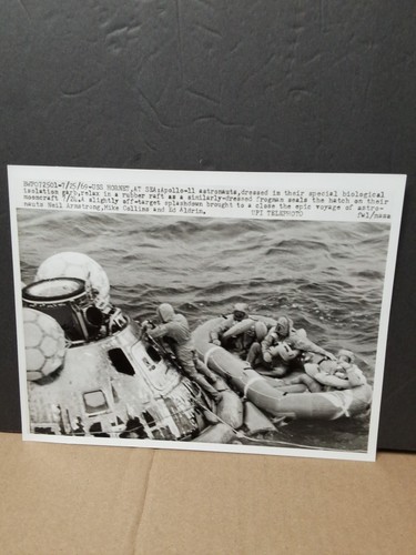 1969 Vintage Press Photo Apollo 11 Return To Earth Space Capsule + Raft ...