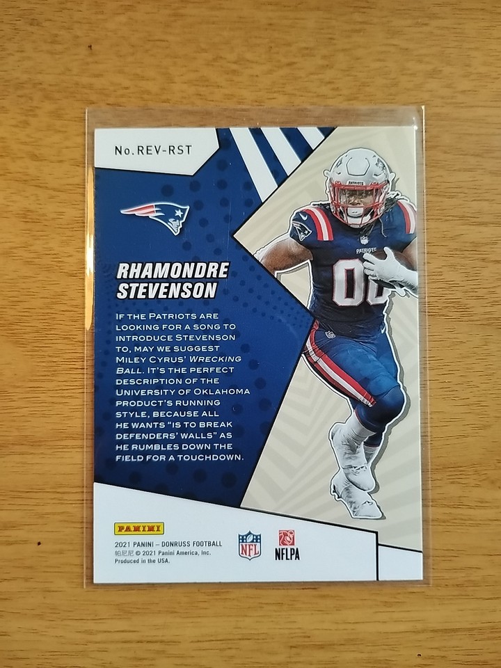 RHAMONDRE STEVENSON 2021 PANINI DONRUSS "ROOKIE REVOLUTION" RC FOOTBALL ...