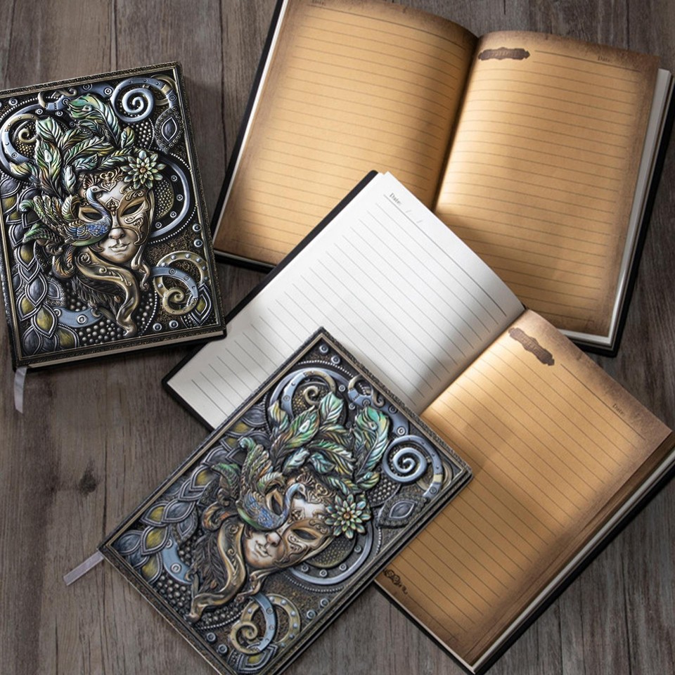 Embossed Leather Notebook Diary Notebook Embossed Leather Journal ...