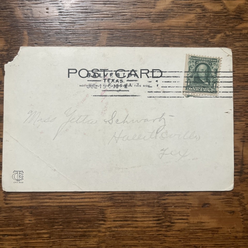 Galveston Texas 1907 Postcard 1610 Broadway Palm Scene | eBay