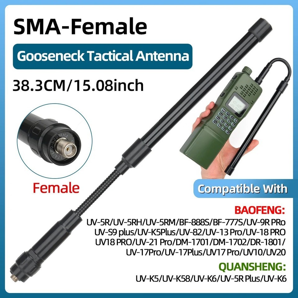 ABBREE CS Tactical Antenna SMA-Female Dual Band VHF UHF 144/430Mhz ...