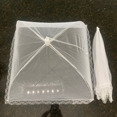 2 pack Food Net Cover 17"x17"Mesh Fly Screen for Picnics, BBQs Outdoor ...