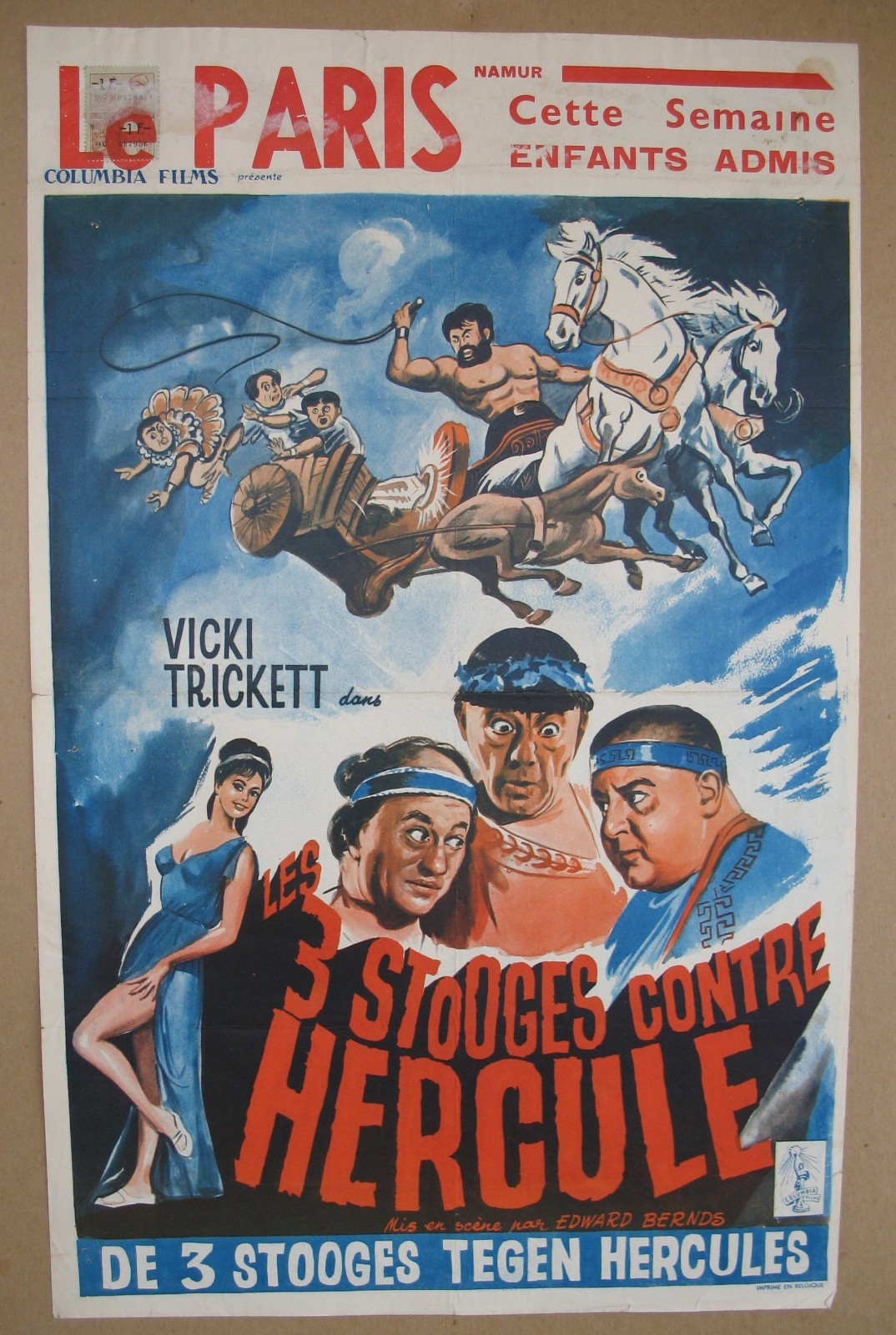 THREE STOOGES MEET HERCULES (1962) Belgian Poster, Vicki Trickett ...
