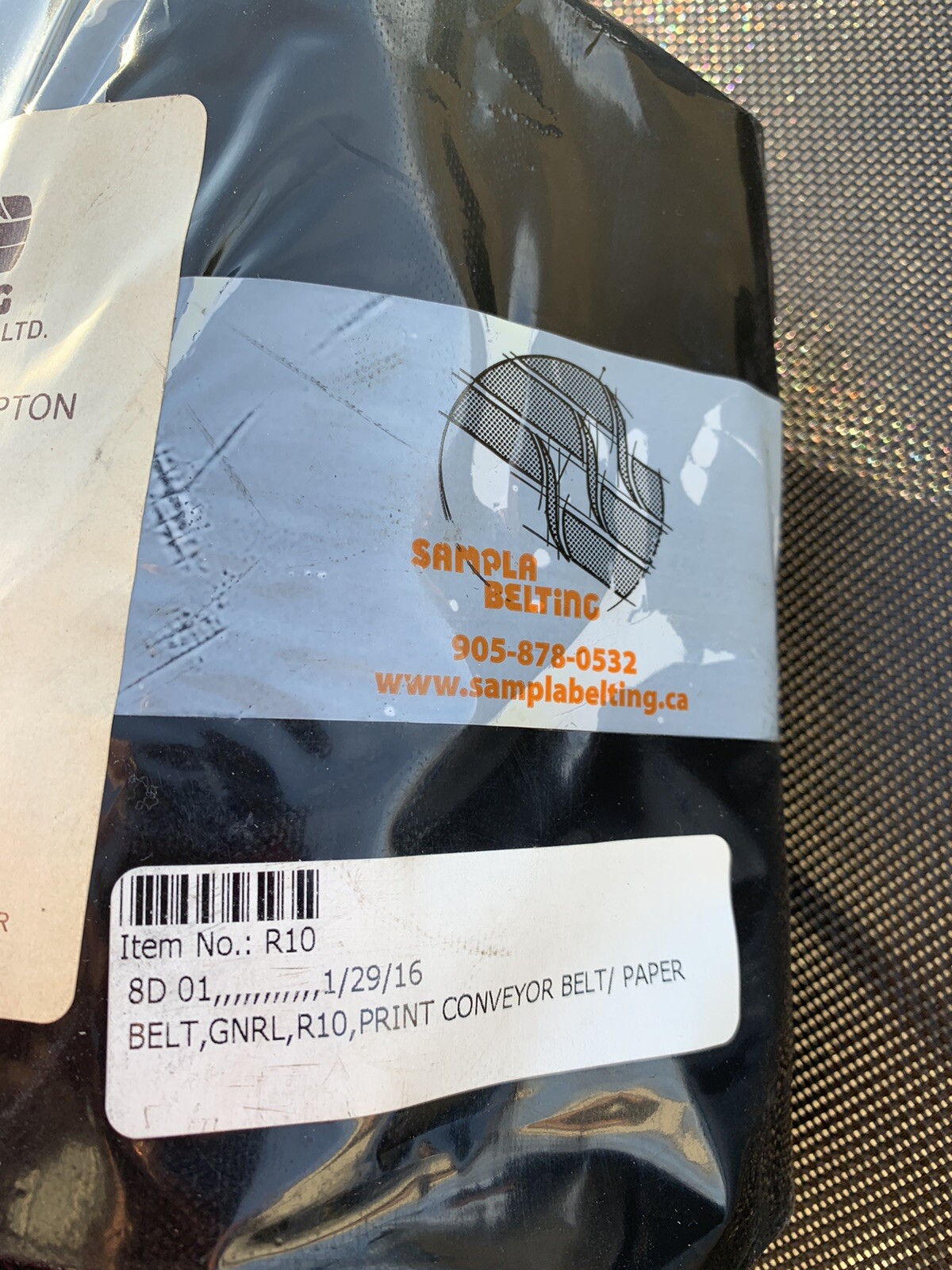 Sampla Belting R10 Conveyor Belt 6” X 5’ 8-1/2”, Endless, PVC, Case ...