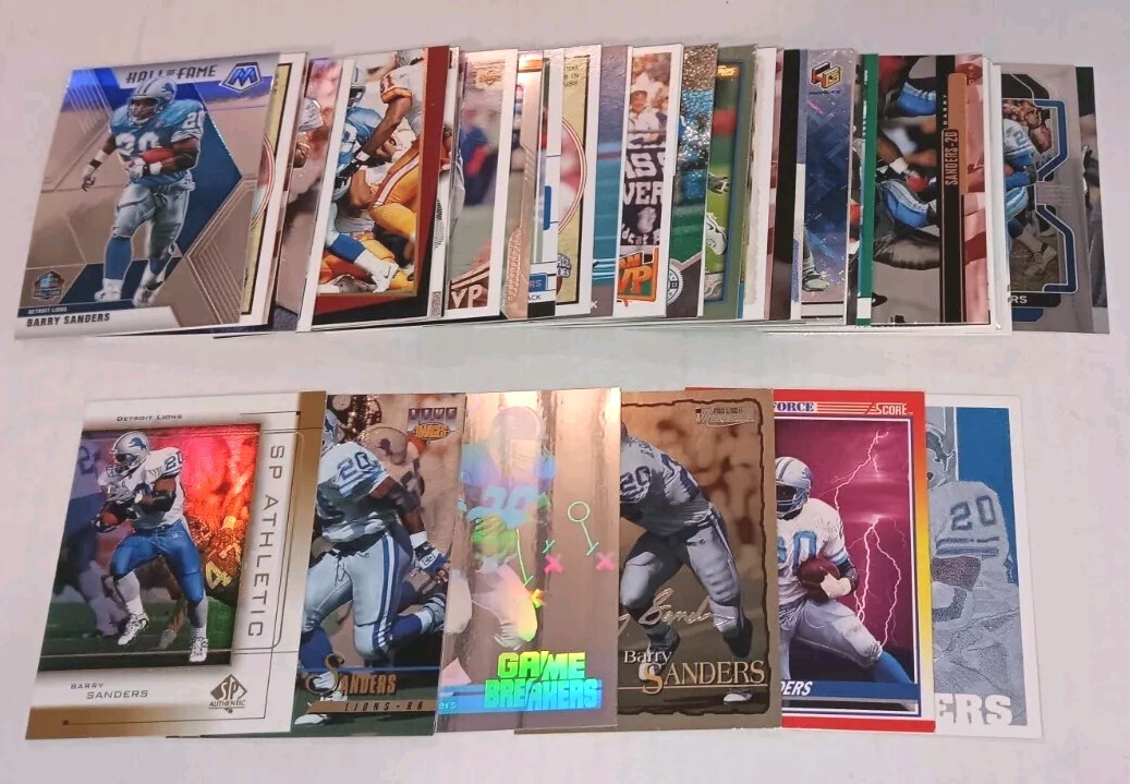 (50) CARD BARRY SANDERS LOT!!! DETROIT LIONS STAR!! INSERTS!! MVP!! HOF ...