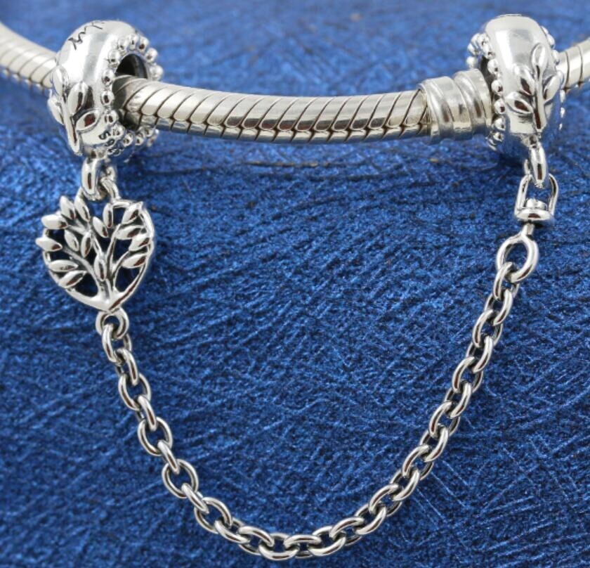 AUTHENTIC Pandora Safety Chain Heartshaped family tree security chain ...