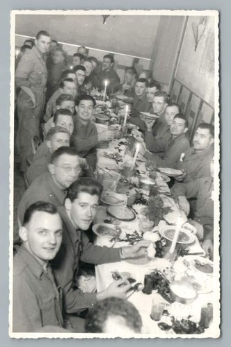 WWII GIs Having Thanksgiving Dinner in Italy RPPC Vintage Military ...