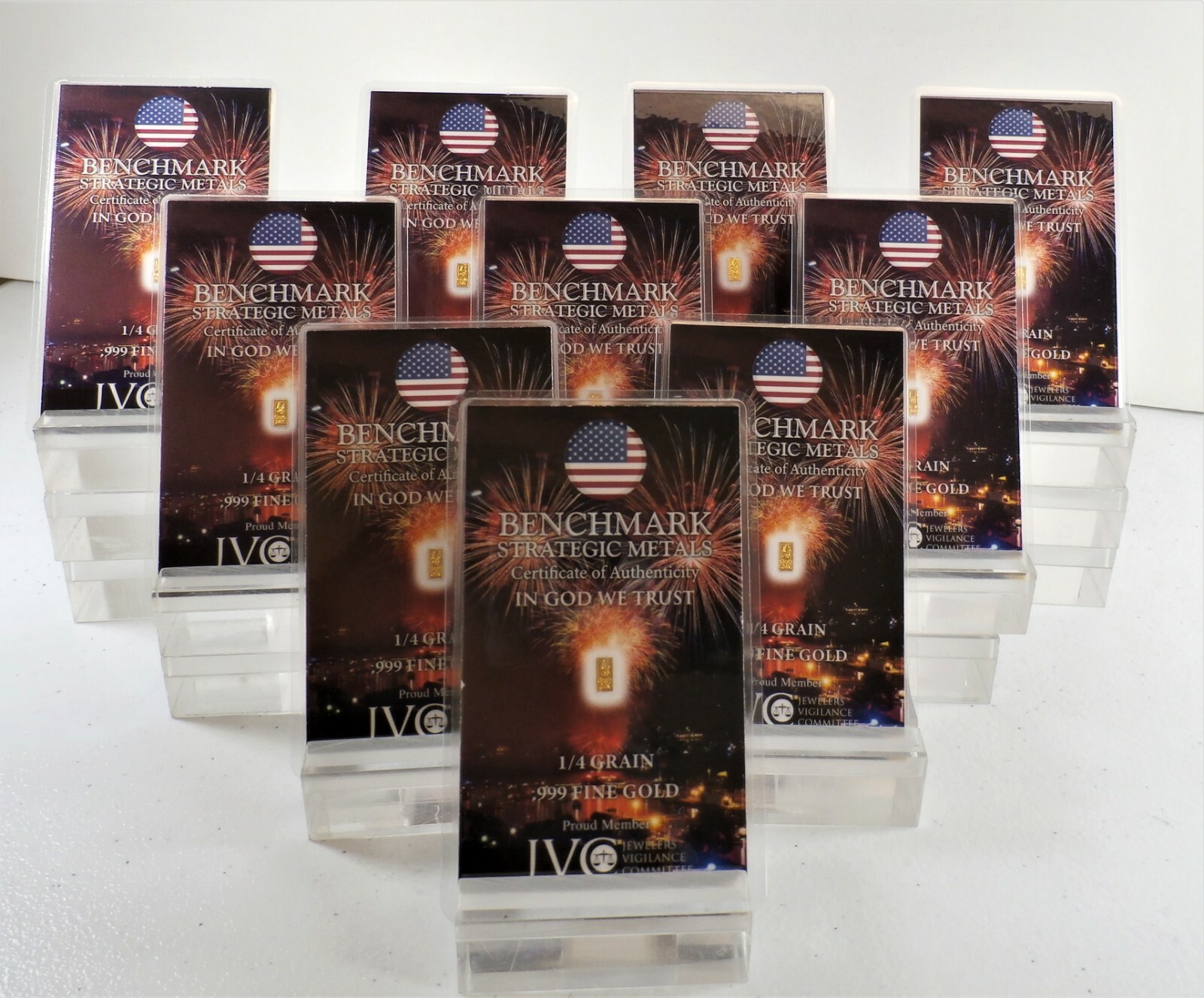 WOW! GOLD X TEN 1/60 GRAM PURE GOLD FIREWORKS CARD 999 FINE BENCHMARK ...