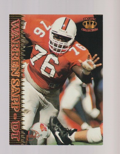 1995 Pacific Collection #356 Warren Sapp rookie card, Tampa Bay ...