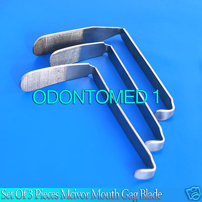 Set Of 3 Pieces McIVOR MOUTH GAG Blade Surgical Dental ENT Tonsil ...