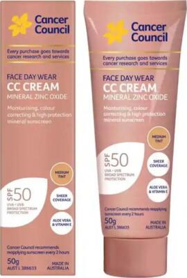 Cancer Council Face Day Wear CC Cream Medium SPF 50 - Brown**FREE ...