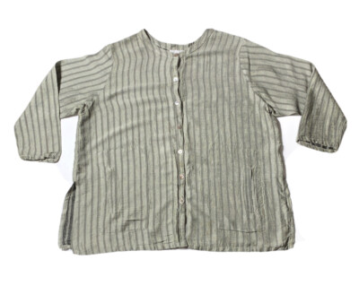 Preowned- Vintage David Dart Button Front Linen Blend Blouse Womens ...