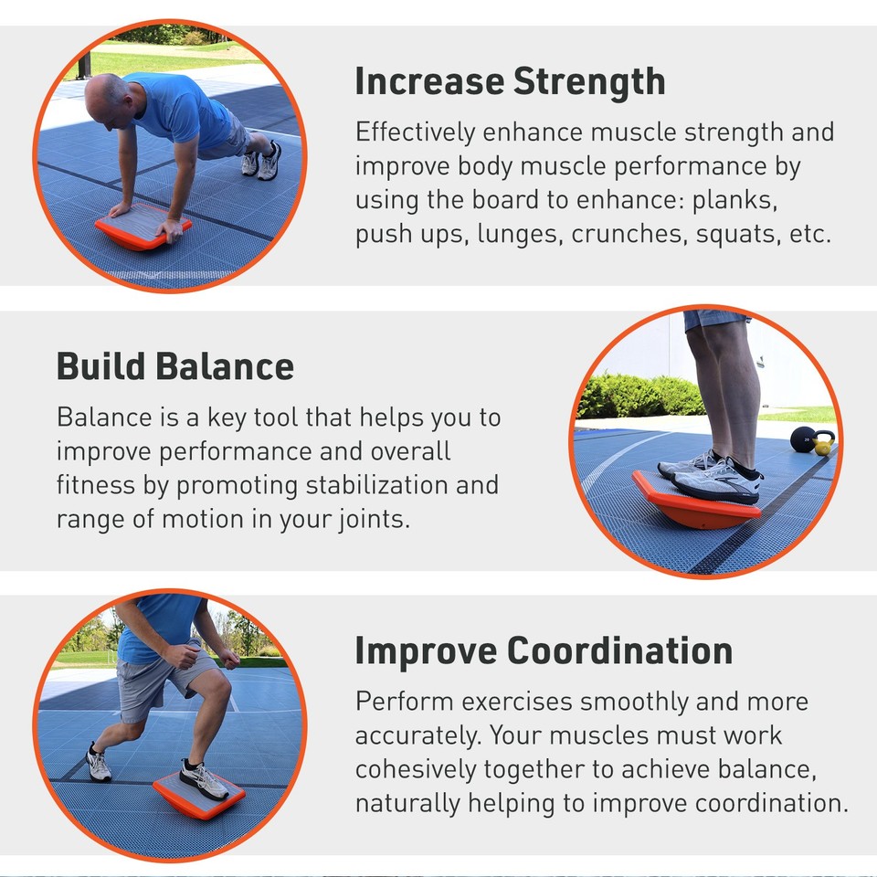 Body Sport Rocker Board for Balance Training, Standing Desk, Physical ...