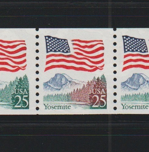 US EFO ERROR Stamps 2280c Flag Rushmore: "Forest Fire" Red Trees coil ...