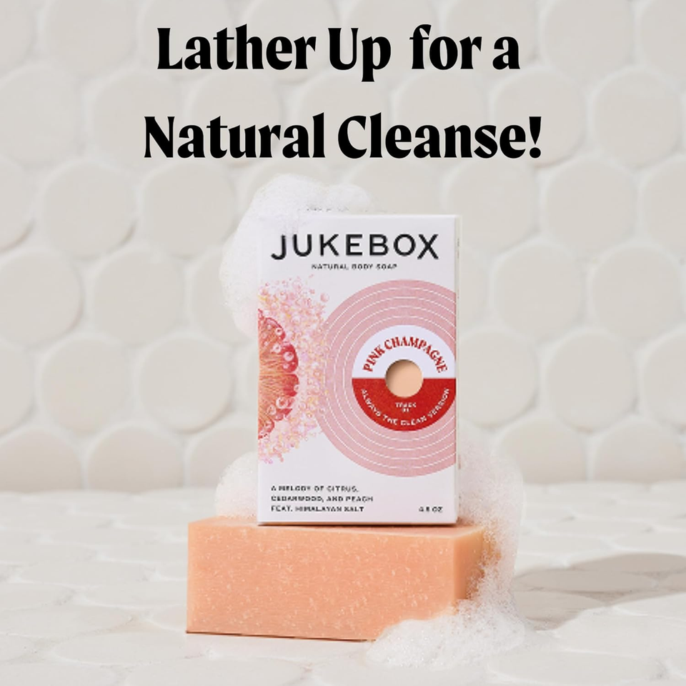 JUKEBOX Soap, Pink Champagne Scent, Natural Bar Soap for Women, Cold ...