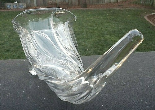 Crystal Duncan & Miller Sanibel 12¾" Cornucopia Vase | eBay