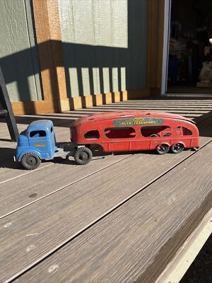 VINTAGE MARX DELUXE PRESSED STEEL AUTO TRANSPORT HAULER | eBay