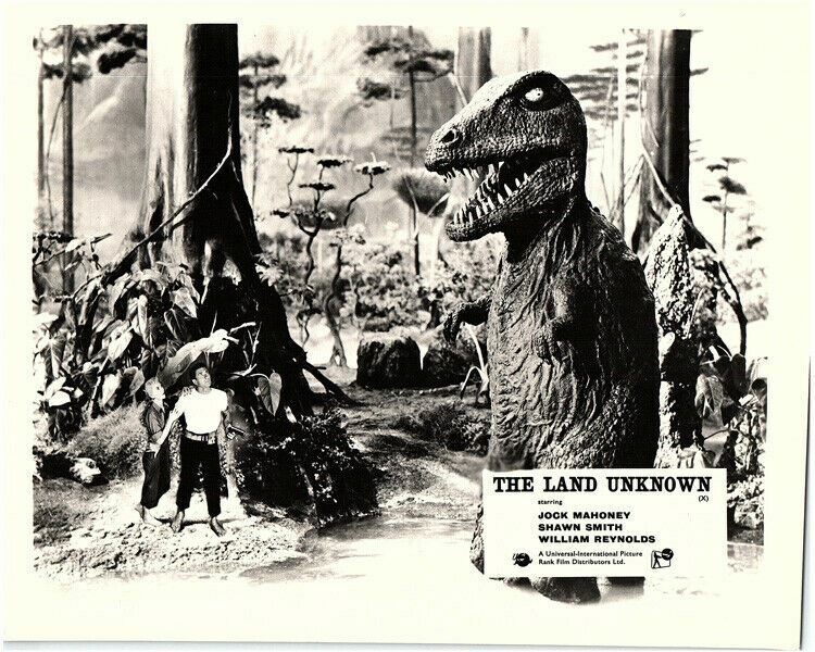 The Land Unknown original Lobby Card T-Rex Dinosaur Jock Mahoney Shawn ...