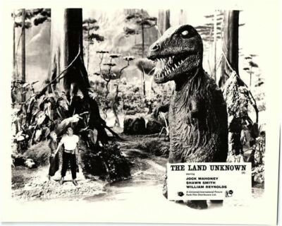 The Land Unknown original Lobby Card T-Rex Dinosaur Jock Mahoney Shawn ...