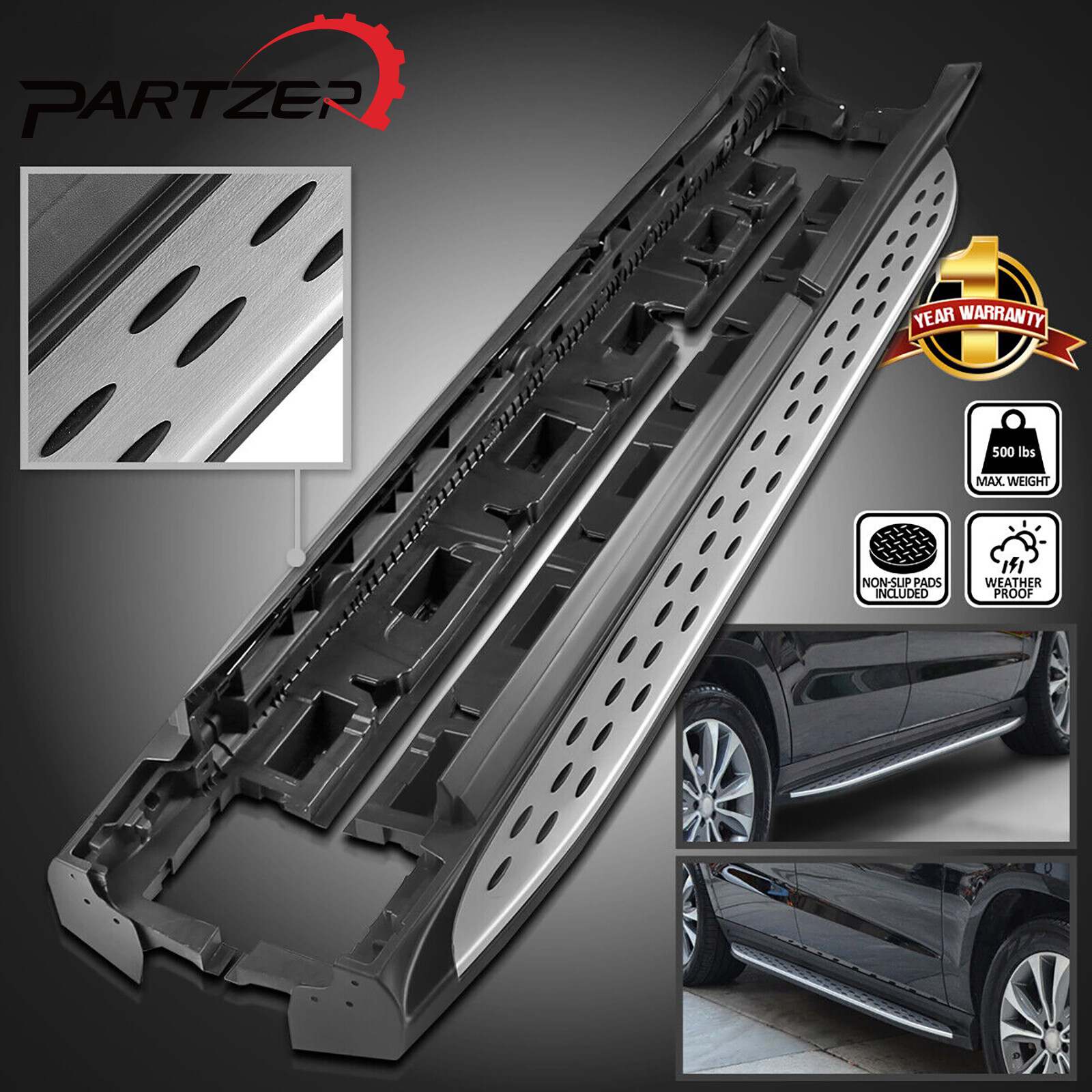 Fits 2013-2019 Mercedes-Benz GL450 GLS X166 Aluminum Running Board Side ...