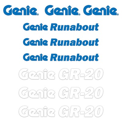 Diecut Vinyl Decal Kit for Genie GR20 Decal Kit GR-20 Boom Lift ...
