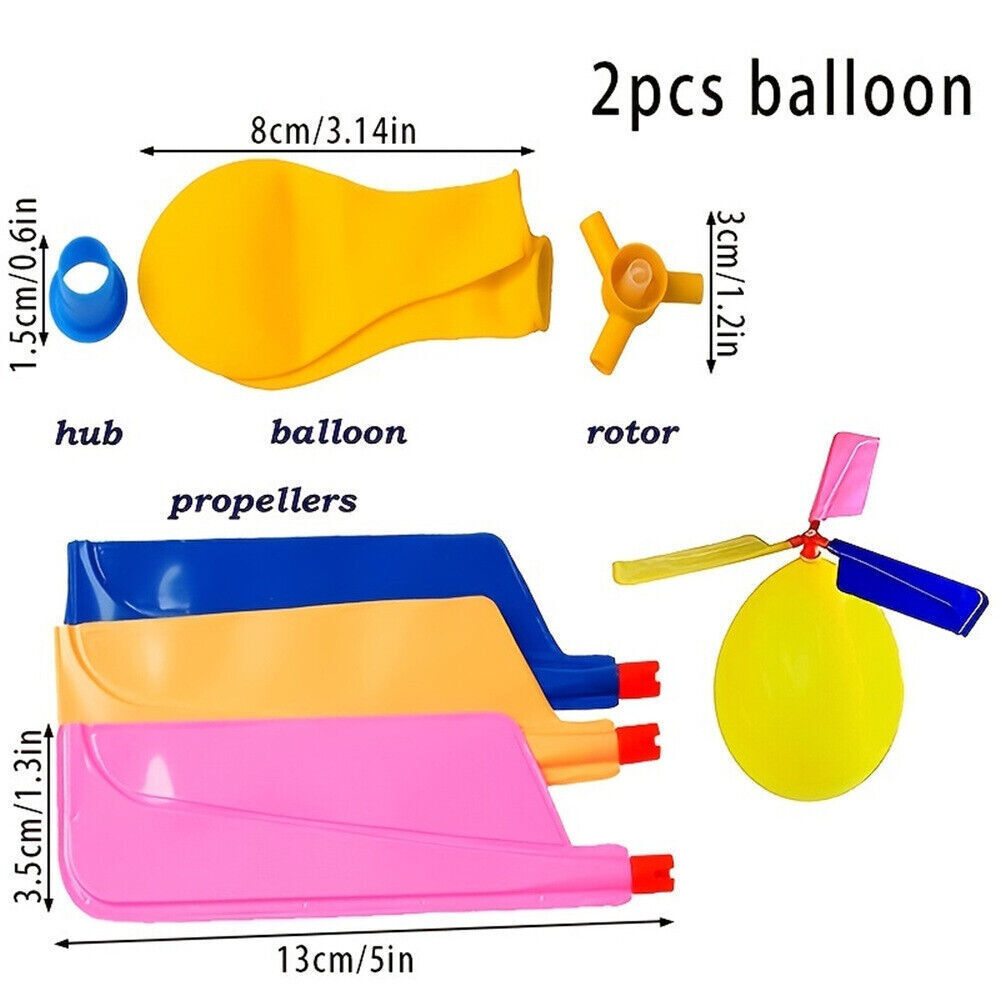 2X Helicopter Balloons Air Toys Flying Balloon Powered Helicopters Kids ...