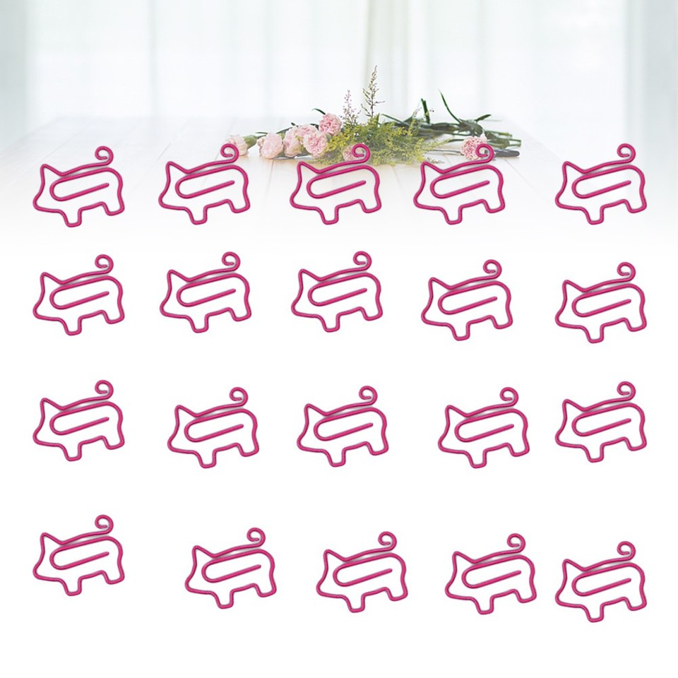 20pcs Pig Shape Paper Clips Creative Paper Note Photo Sign Clips ...