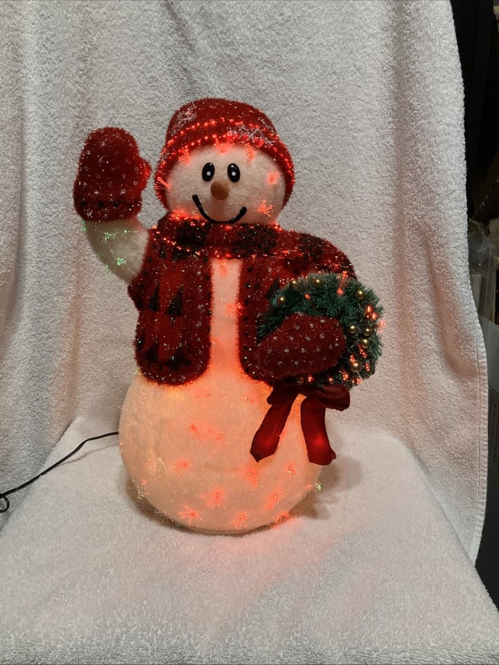 NOS Vintage Avon Fiber Optic Light-Up Snowman | Animated X-mas Holiday ...