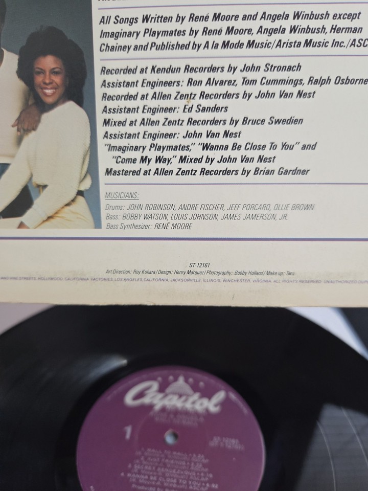 Rene & Angela Wall To Wall LP 1981 Capitol VG/VG Quiet Storm Funk Soul ...
