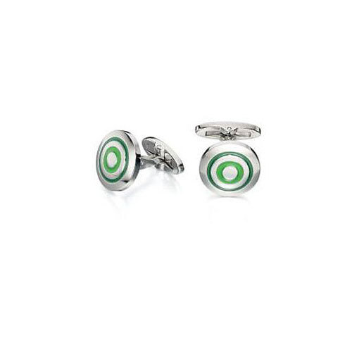 Designer - Fred Bennett Stainless Steel Green Enamel Cufflinks V505 | eBay