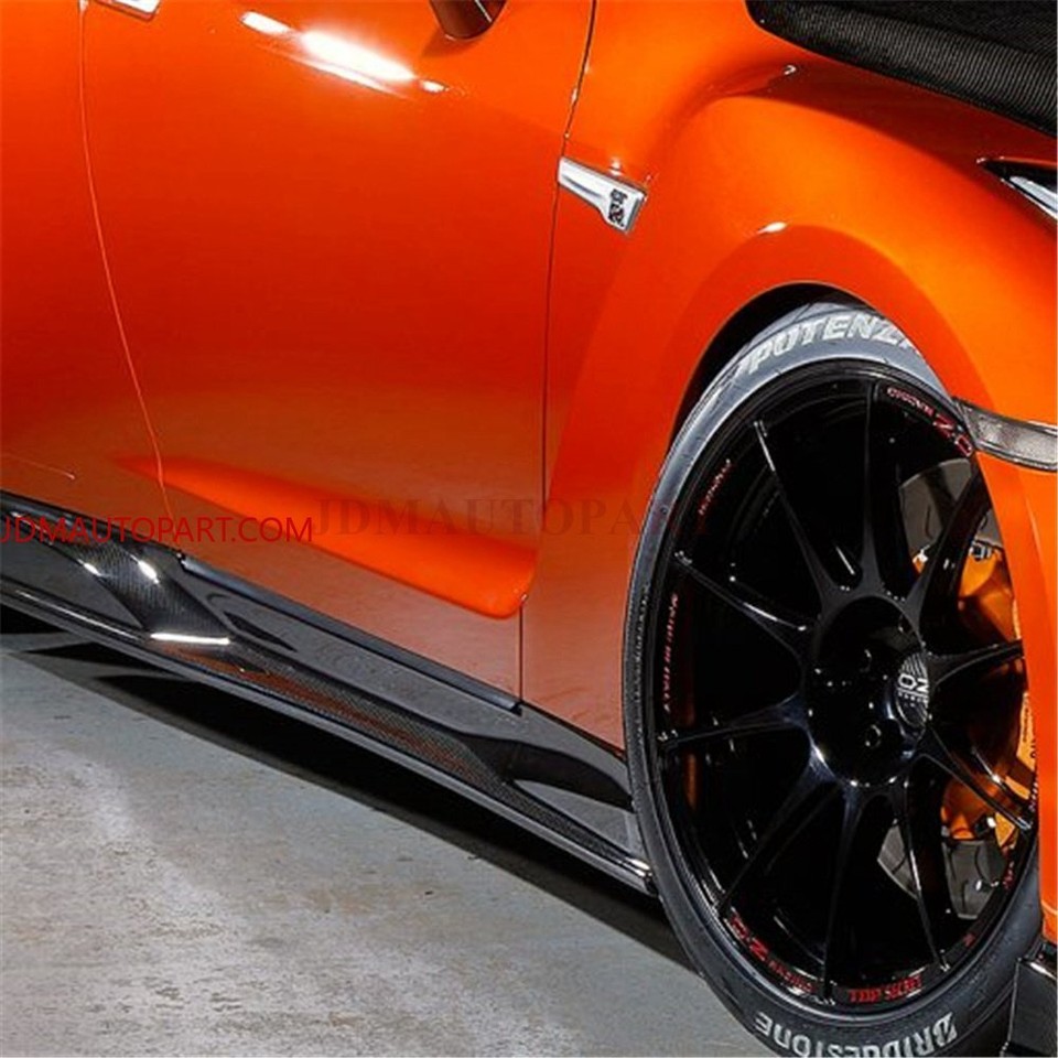 Rear Spoiler Wing Side Skirt Set For Gtr R35 09-18 Fiberglass Carbon Ts ...