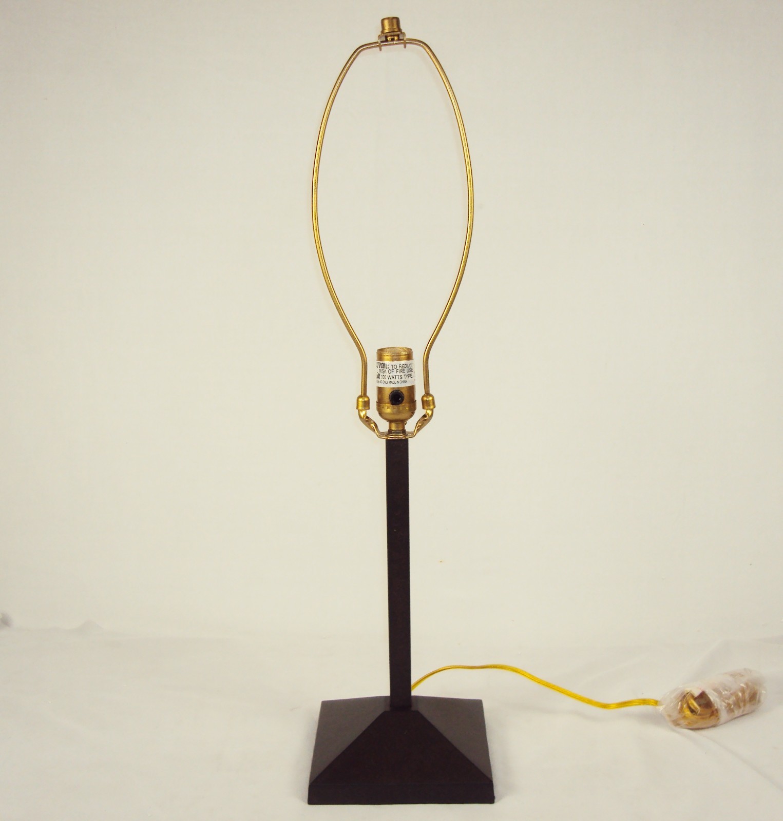 Table/Desk Lamp ~ Basic Metal Square Pole Column w/Cast Aluminum Base ...