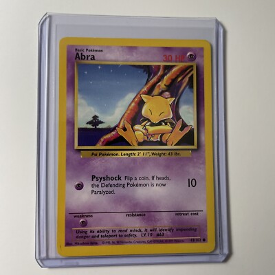 Pokémon Card Abra 43/102 Base Set Unlimited WOTC MP-HP | eBay