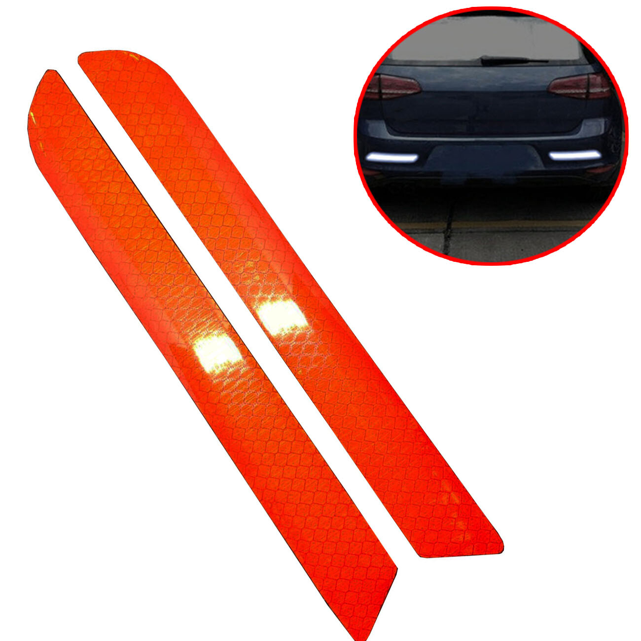 210mmx25mm Pointed Head Strip Reflective Graphics Red Decal Sticker DJC ...