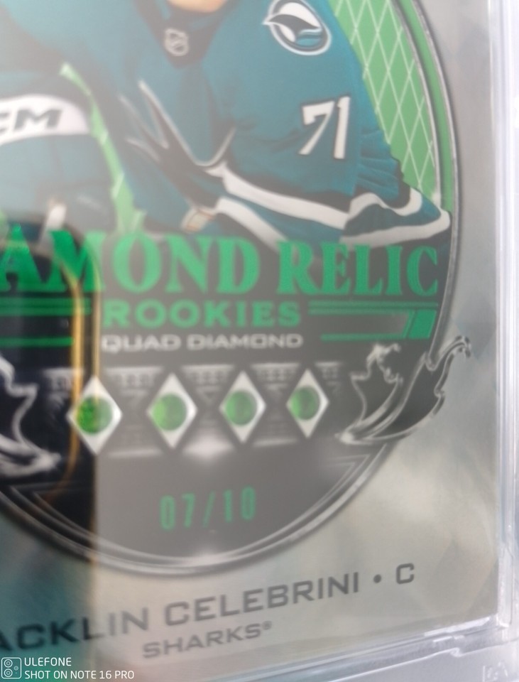 2024-25 Black Diamond Macklin Celebrini Quad Diamond RKE-Emerald 7/10 ...