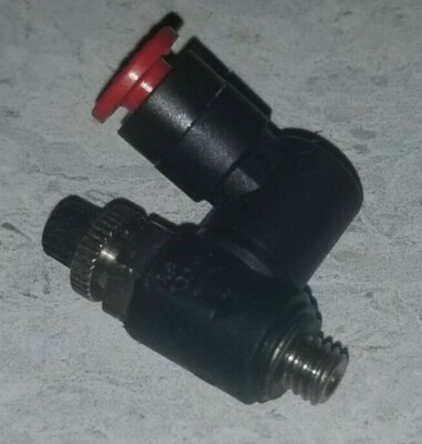 SMC push-to-connect 90 deg swivel flow control air fitting 5/32 x 10-32 ...