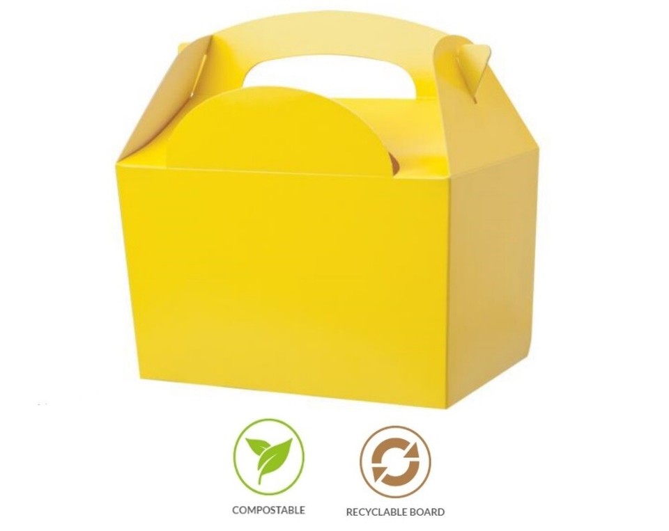 Plain Yellow Coloured Boxes ~ Childrens Recyclable Food Party Plate ...