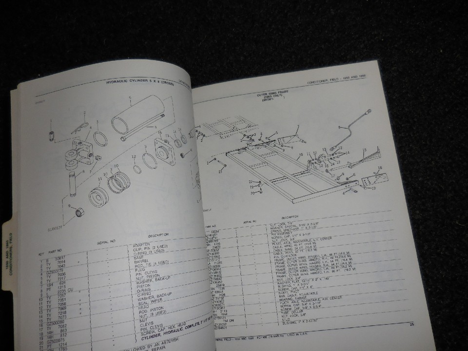 JOHN DEERE 1850 1860 FIELD CONDITIONERS PARTS CATALOG PC-1496 | eBay