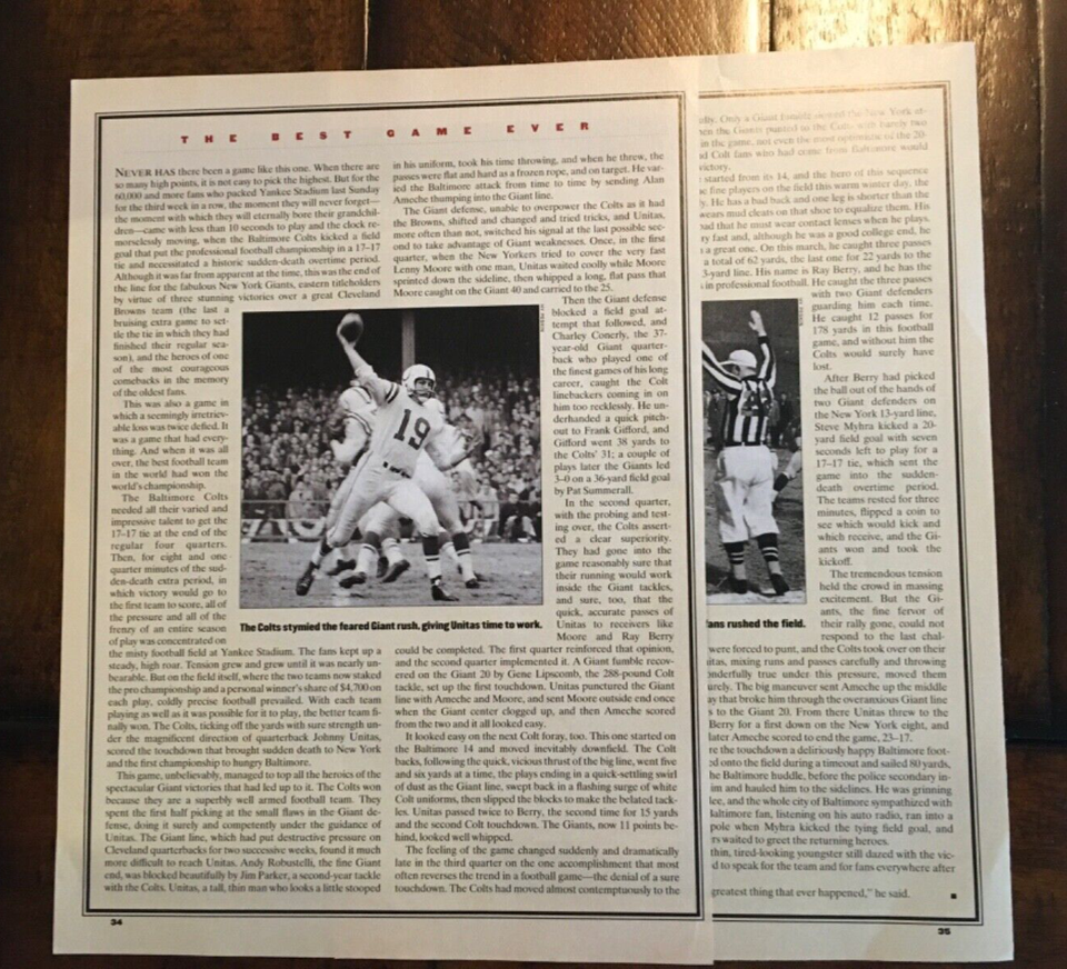Sports Illustrated Classic Articles - The Best Football Game Ever ...