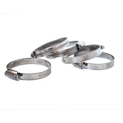 5 PACK 51-70MM STAINLESS STEEL JUBILEE STYLE CLIPS FOR 50MM HOSE PIPE ...